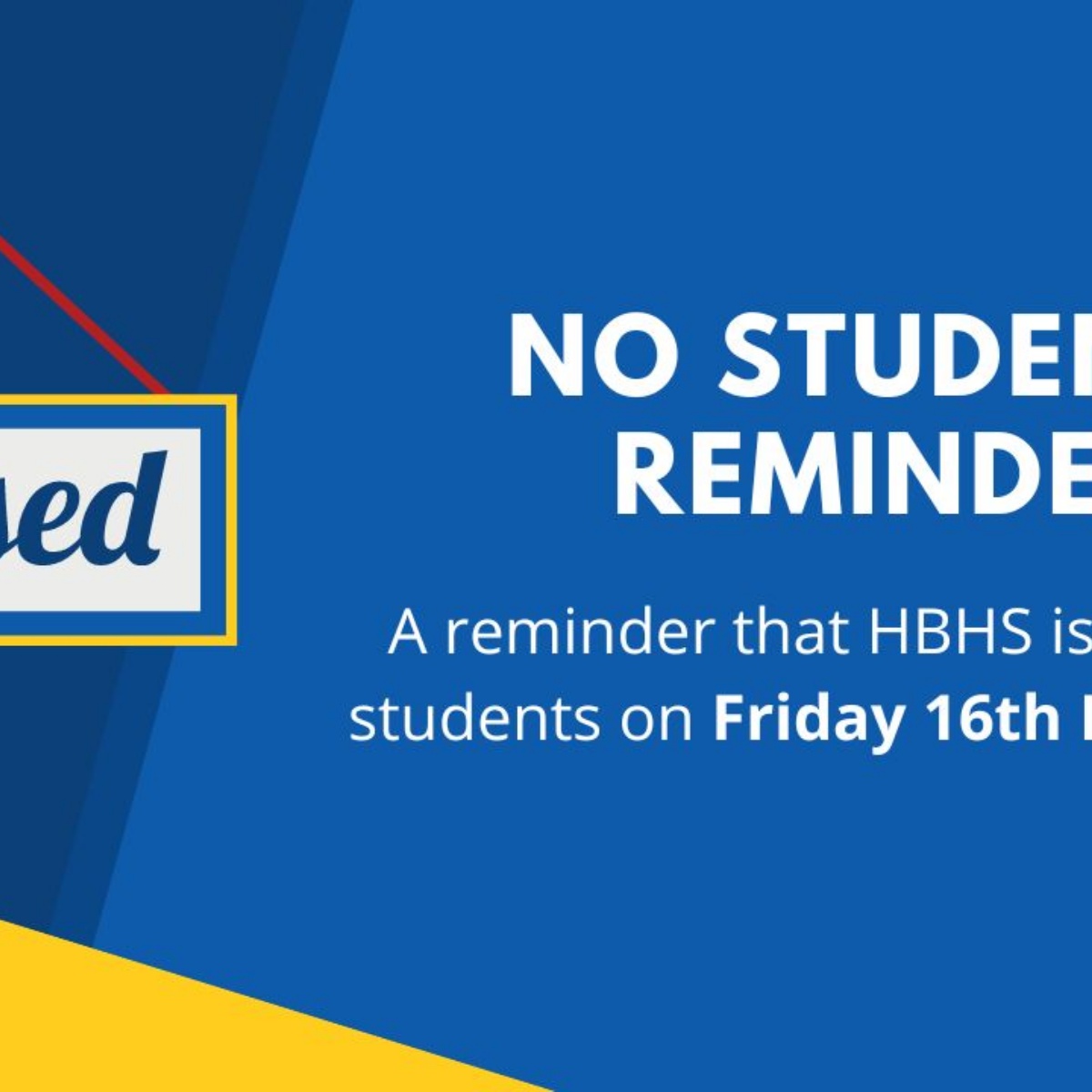 Henley Bank High School - School Closure Notice